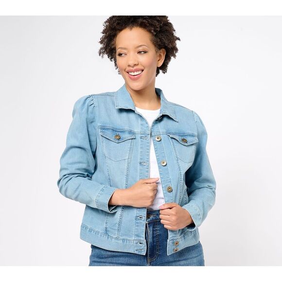 Belle by Kim Gravel | Jackets & Coats | Belle By Kim Gravel Denim Puff ...